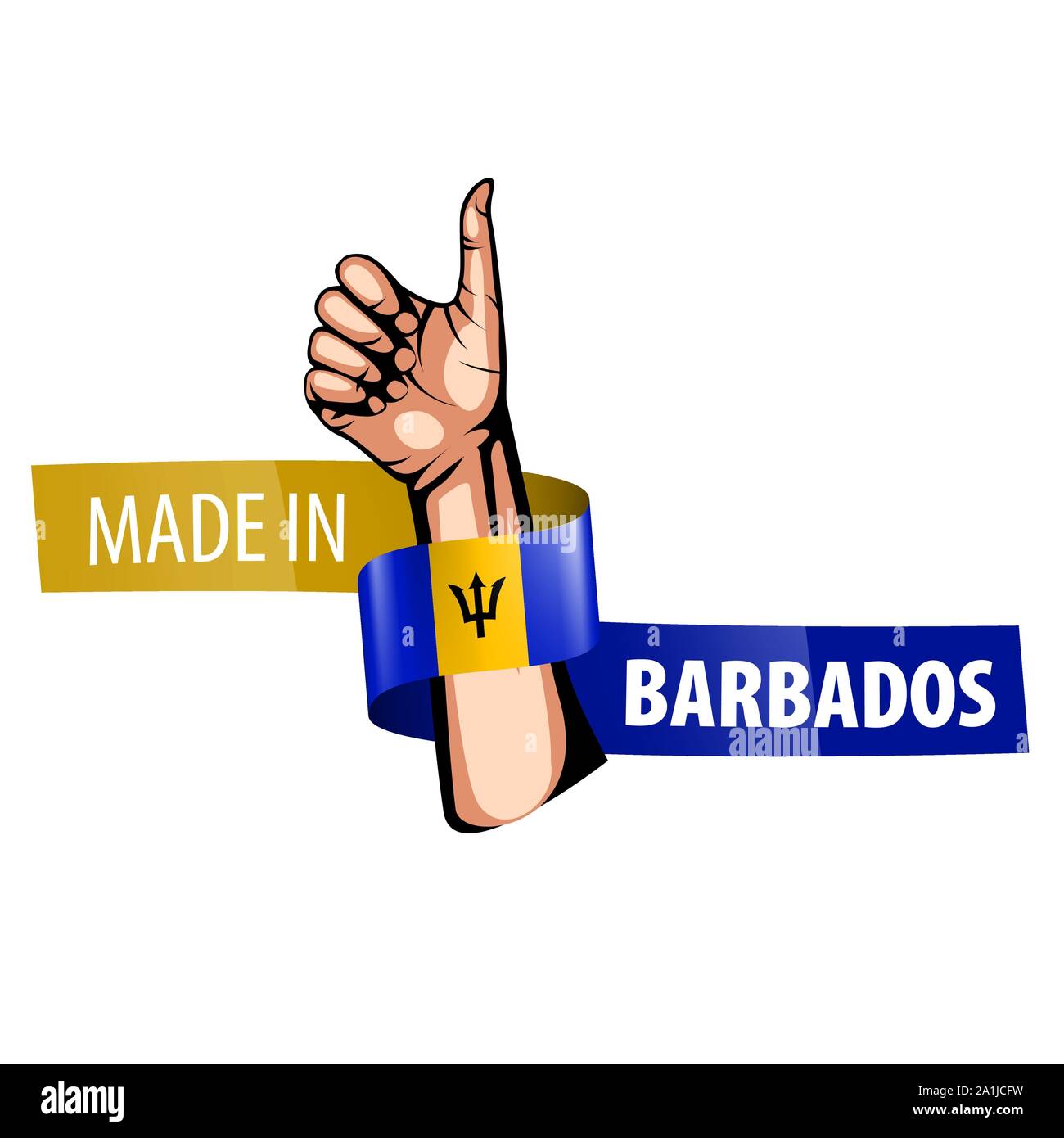 Barbados flag, vector illustration on a white background Stock Vector ...