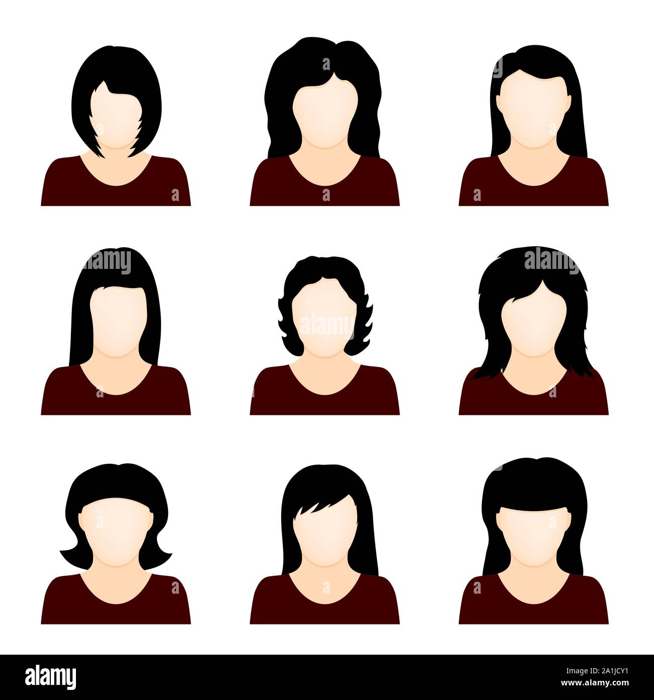Female profile icon vector Cut Out Stock Images & Pictures - Alamy