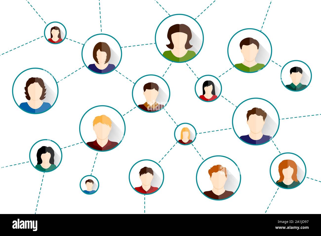 Social media network. Connected people icons. Vector illustration Stock ...
