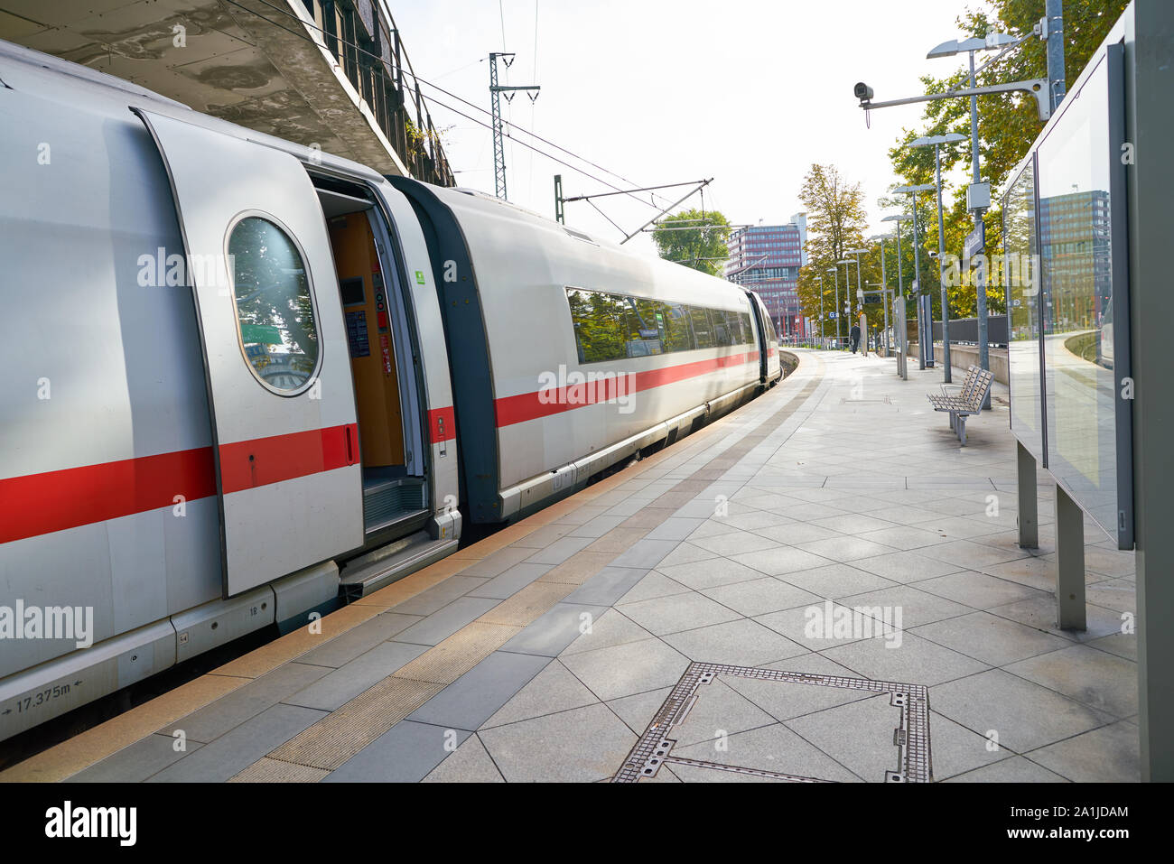 COLOGNE, GERMANY - CIRCA SEPTEMBER, 2018: a train on platform seen in ...