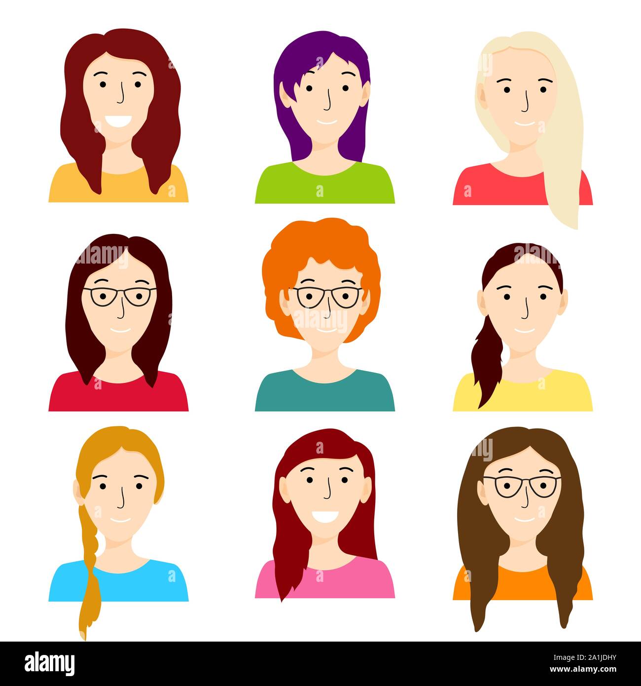Female portrait vector vectors Stock Vector Images - Alamy