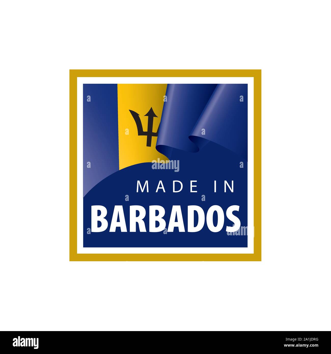 Barbados flag, vector illustration on a white background Stock Vector ...