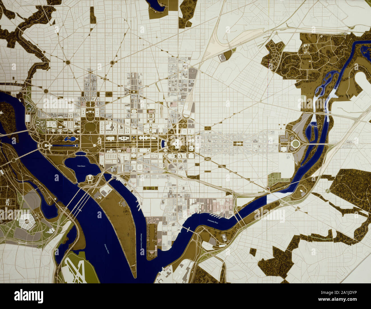 National Capital Planning Commssion map of Washington, D.C Stock Photo ...