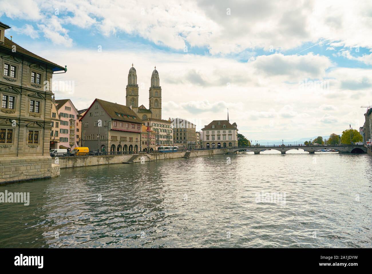 ZURICH, SWITZERLAND - CIRCA OCTOBER, 2018: Zurich urban landscape in ...