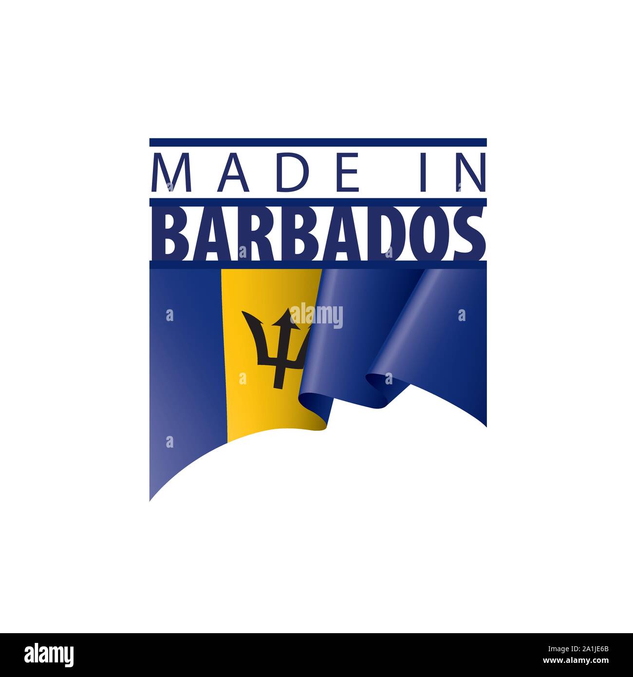 Barbados flag, vector illustration on a white background Stock Vector ...
