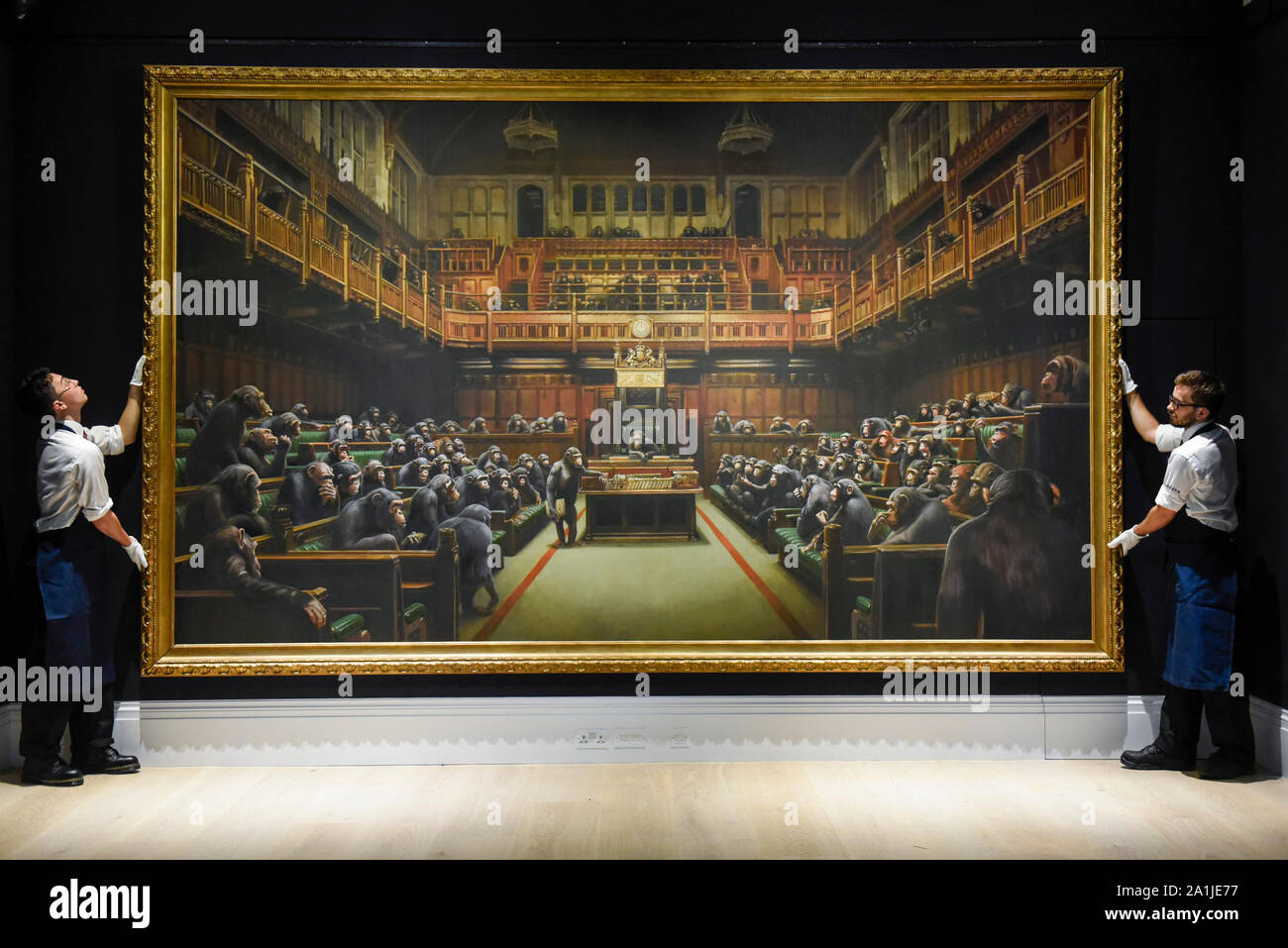Banksy devolved parliament hi-res stock photography and images - Alamy