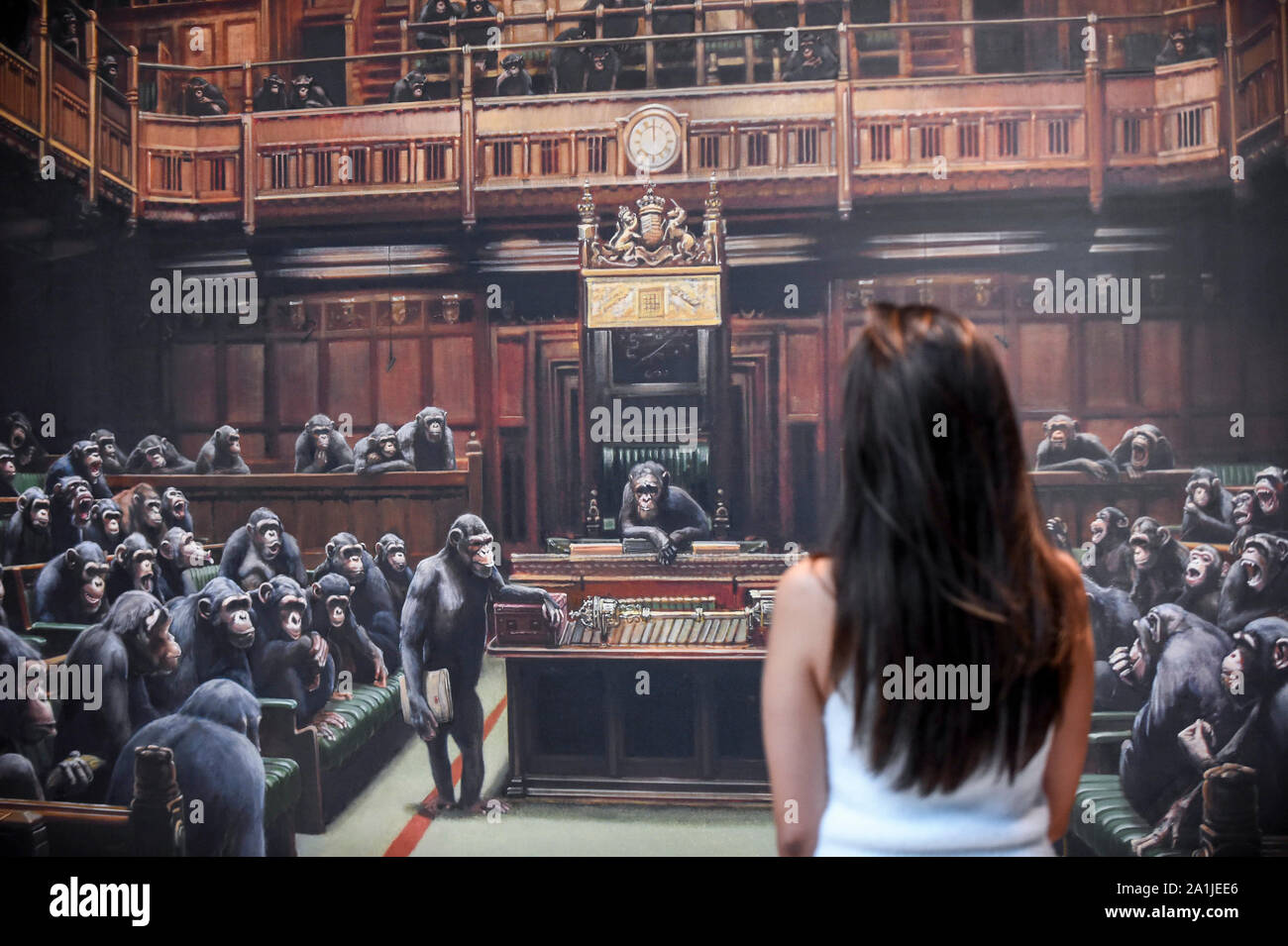 Banksy devolved parliament hi-res stock photography and images - Alamy