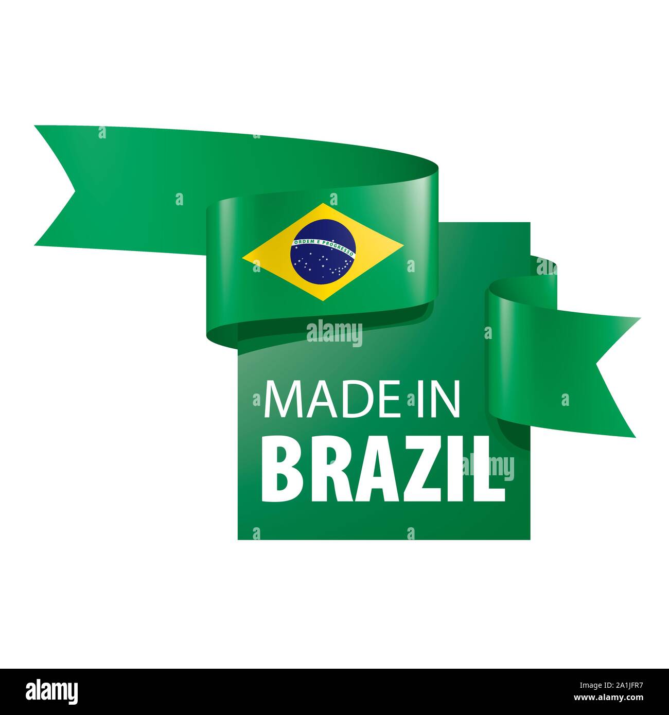 Brazil flag, vector illustration on a white background Stock Vector ...