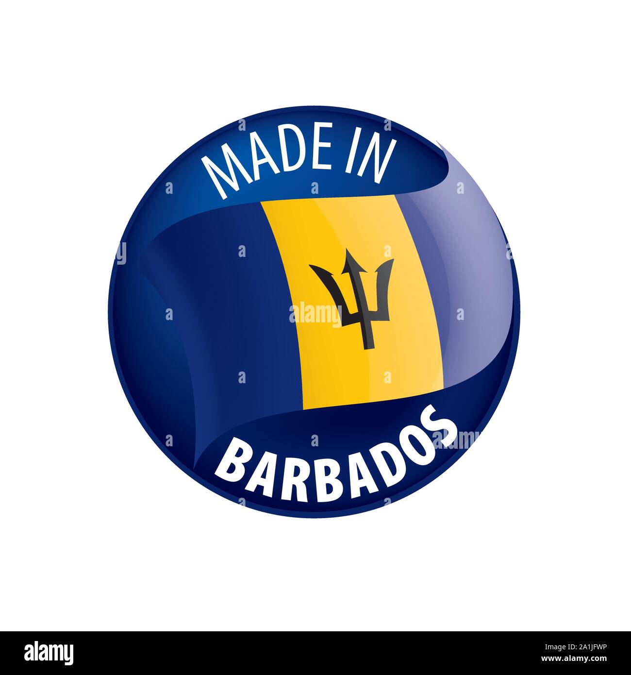 Barbados flag, vector illustration on a white background Stock Vector ...