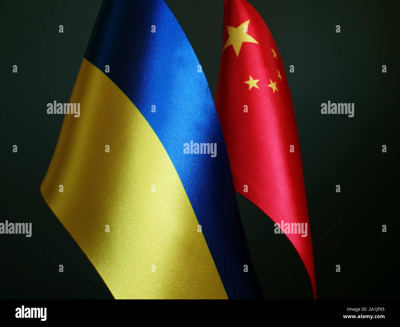 National Flags of China and Ukraine Stock Photo - Alamy