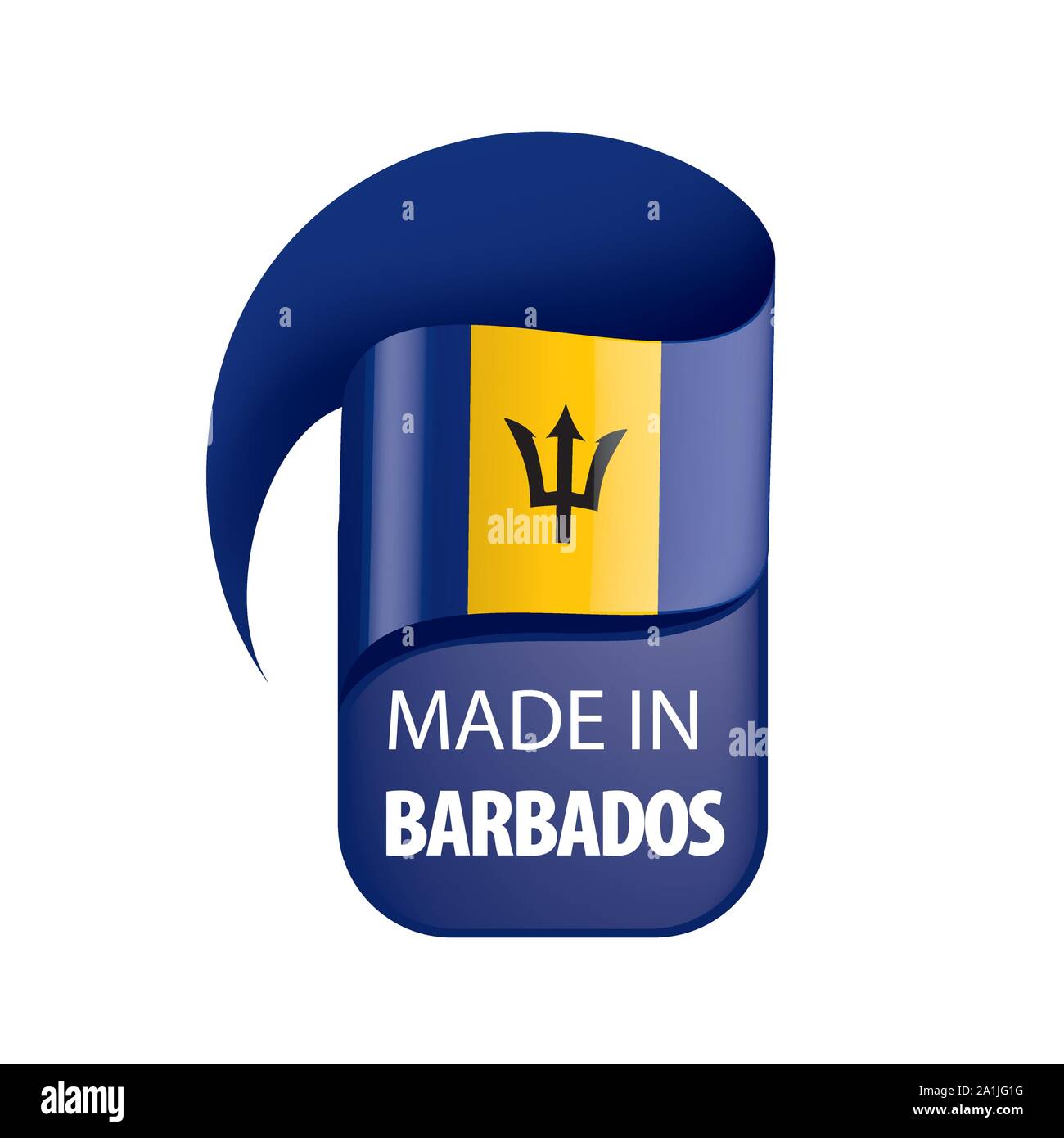 Barbados flag, vector illustration on a white background Stock Vector ...