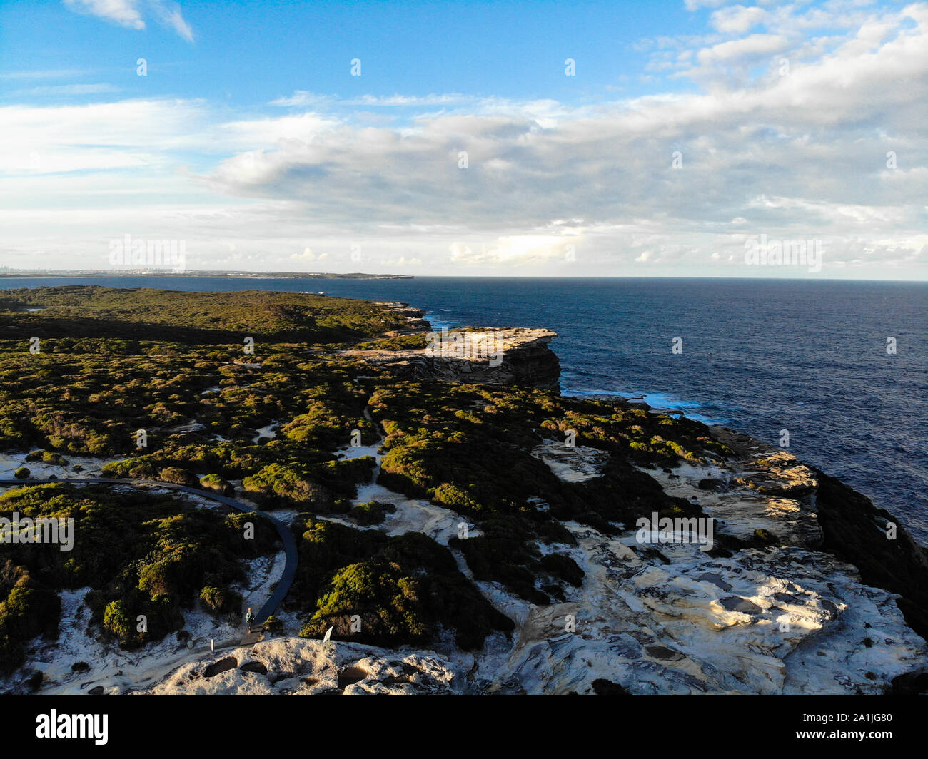 Aerial view of the cliff by the water Stock Photo - Alamy