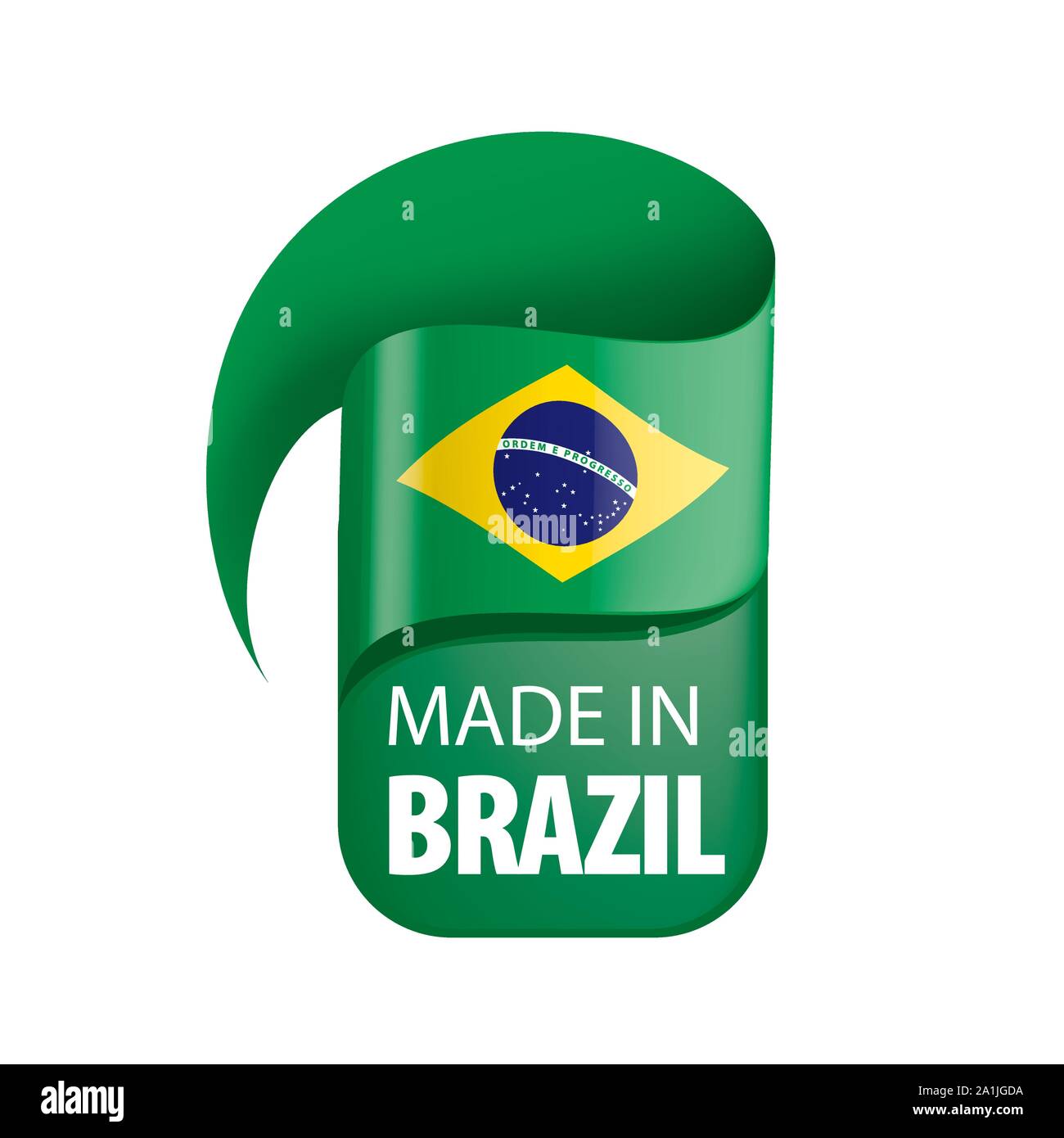 Brazil flag, vector illustration on a white background Stock Vector ...