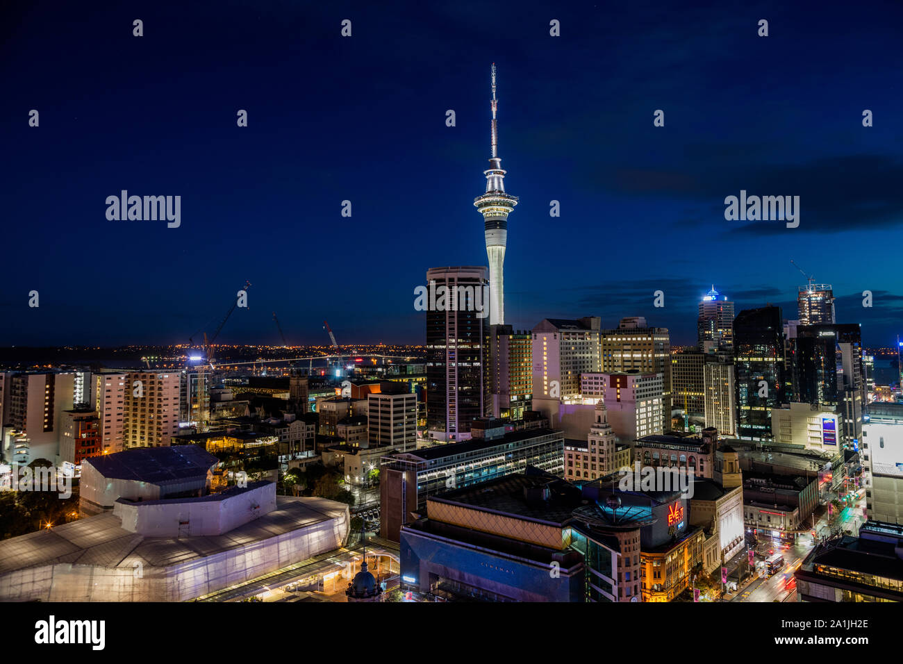 Auckland at night skyline. New Zealand Stock Photo - Alamy