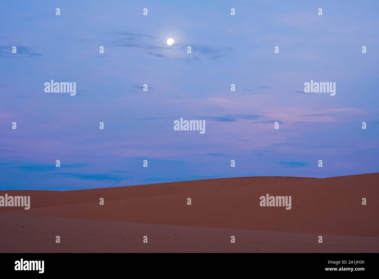 The Red Desert in Vietnam at dawn. Looks like cold desert on Mars Stock ...