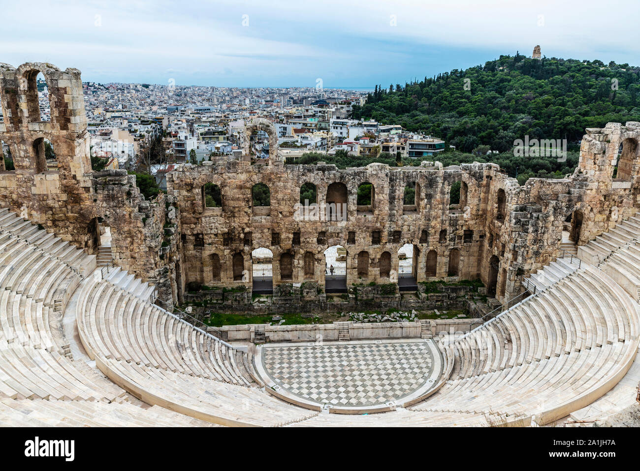 Overview of the amphitheater called Odeon of Herodes Atticus (Herodeion ...