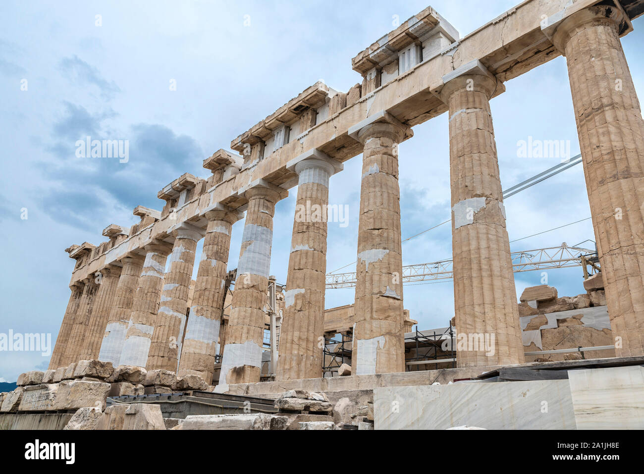 Facade of the Parthenon of the Acropolis of Athens, Greece Stock Photo ...