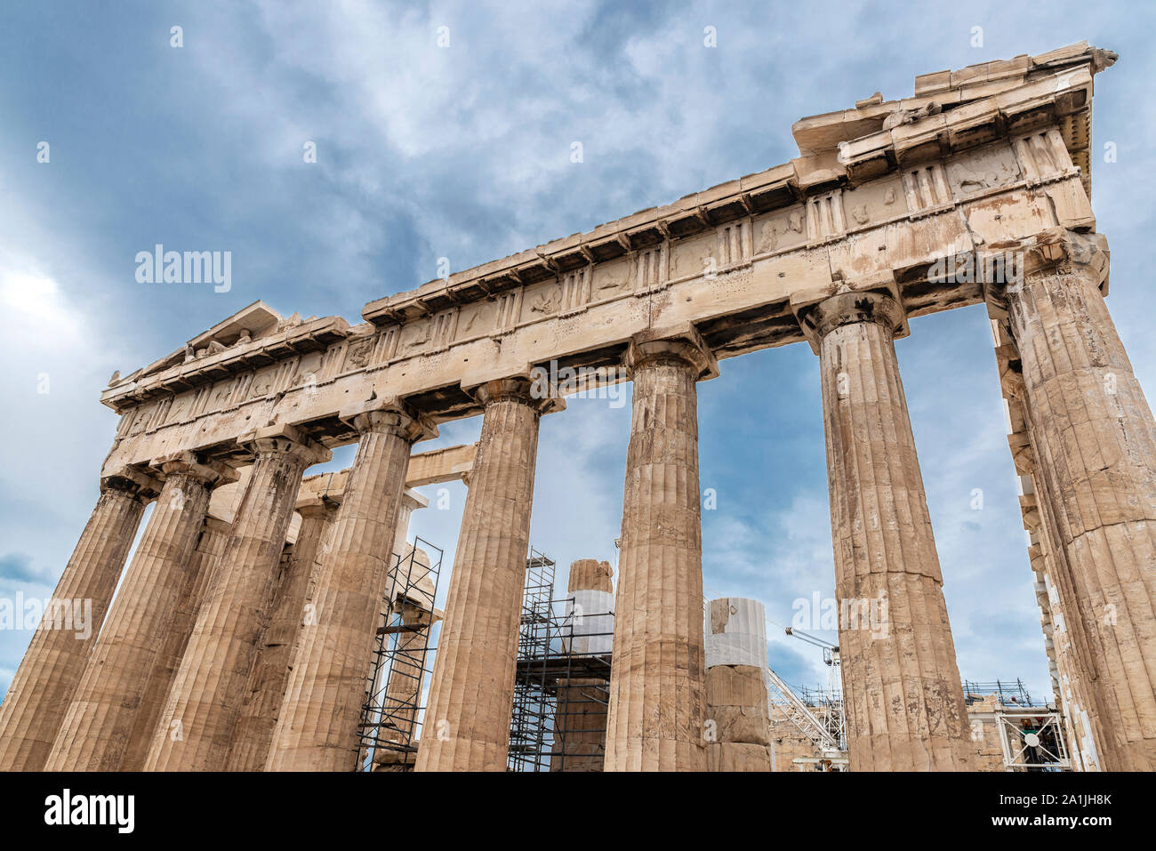 Facade of the Parthenon of the Acropolis of Athens, Greece Stock Photo ...