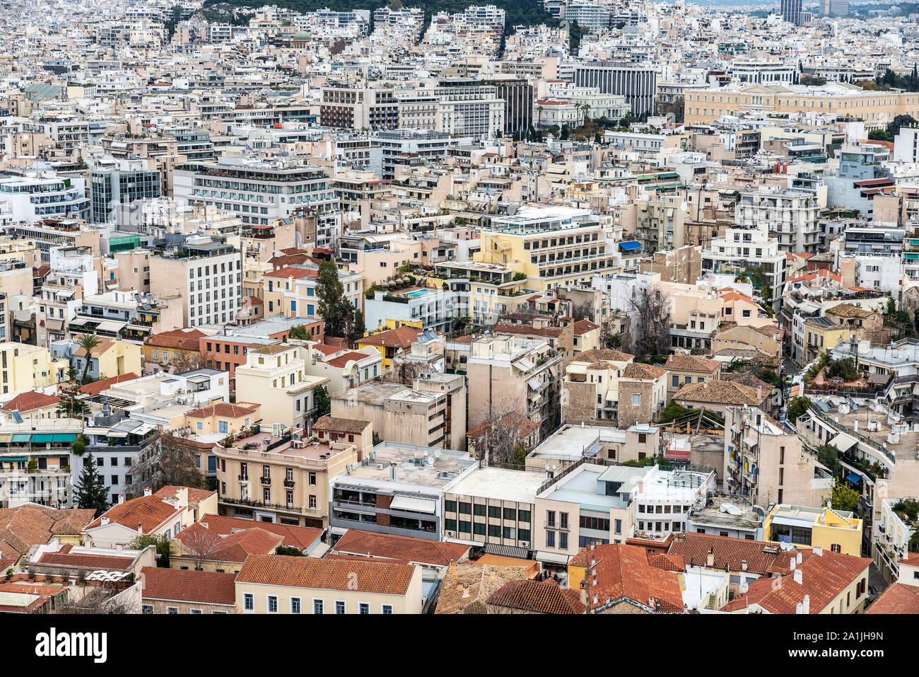 Elevated view of Athens from the Acropolis in Greece Stock Photo - Alamy
