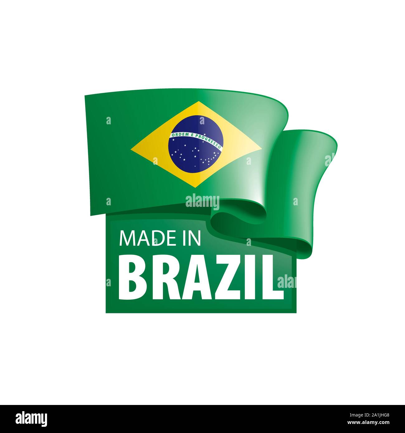 Brazil flag, vector illustration on a white background Stock Vector ...