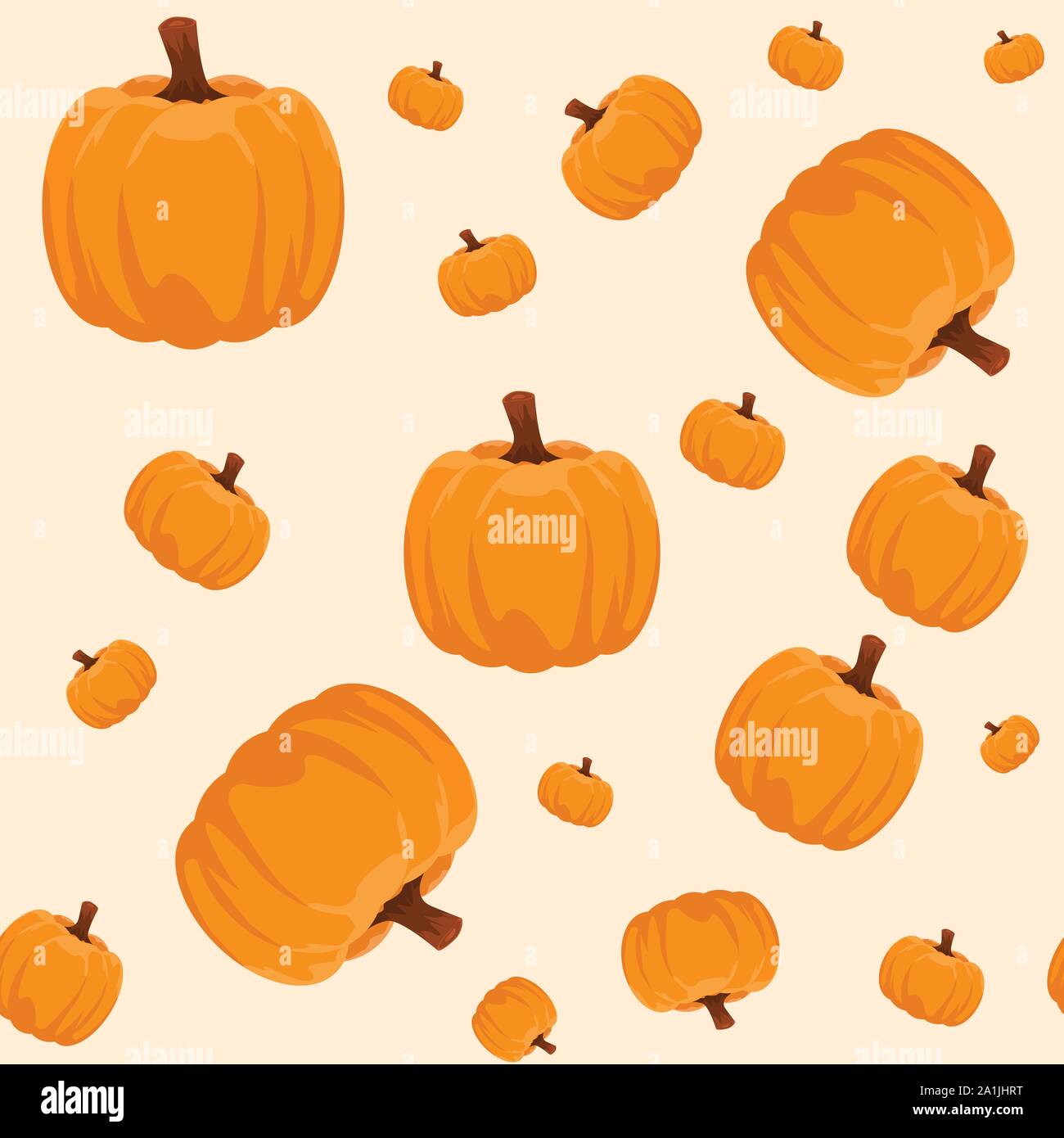Cartoon pumpkin seamless pattern for your texture design. Halloween ...