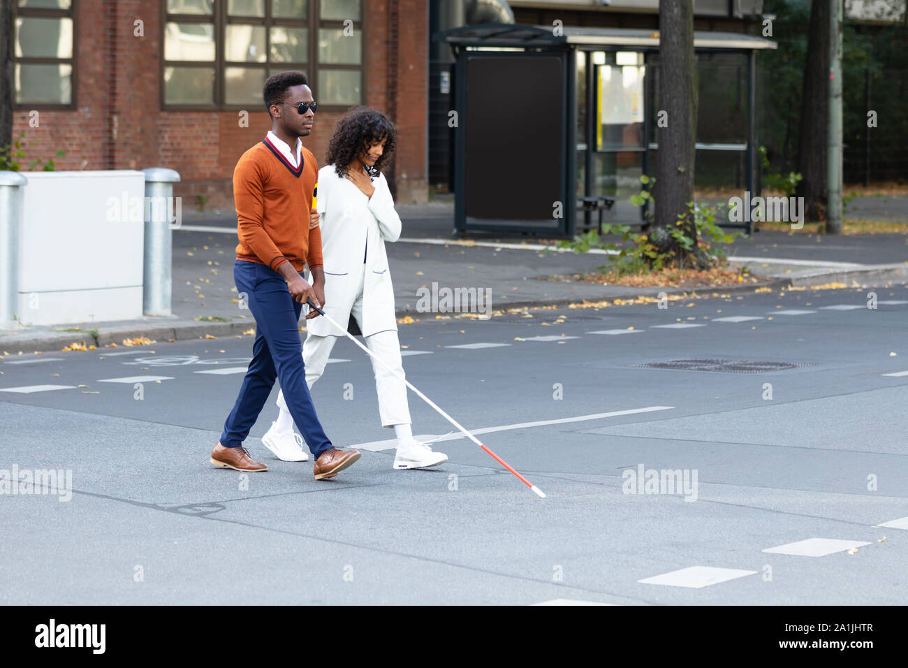 Young Blind People Walking