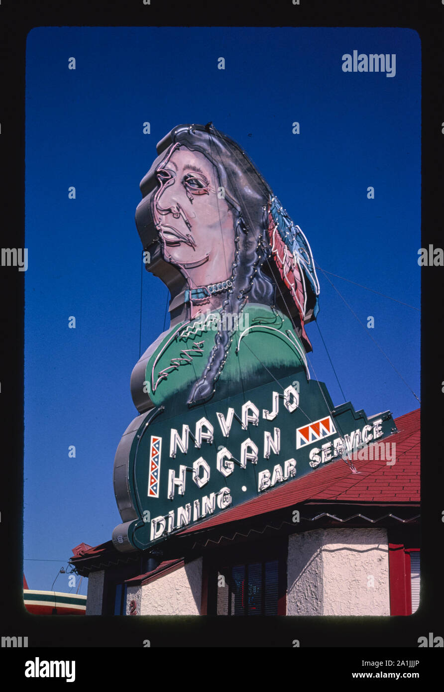 Navajo Hogan Dining Bar Service sign, Colorado Springs, Colorado Stock ...