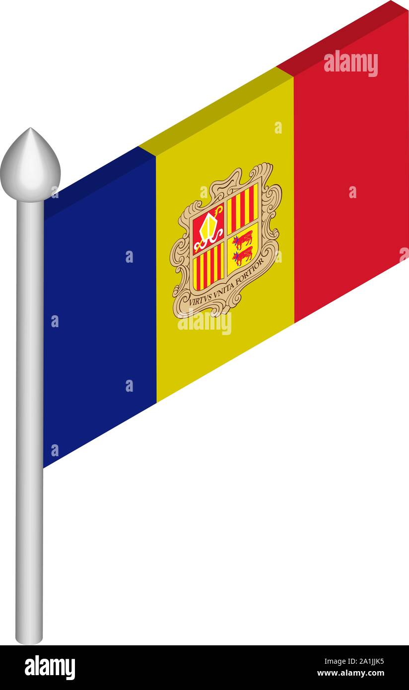 Isometric Illustration of Flagpole with Andorra Flag Stock Vector Image & Art - Alamy