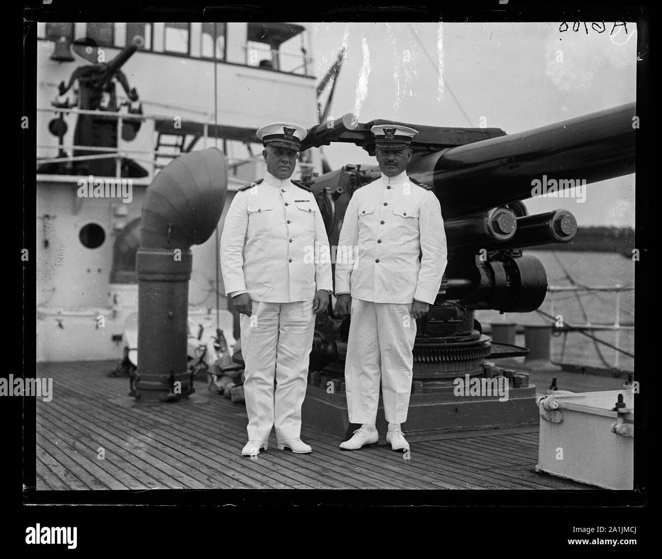 Naval officers on ship Stock Photo - Alamy