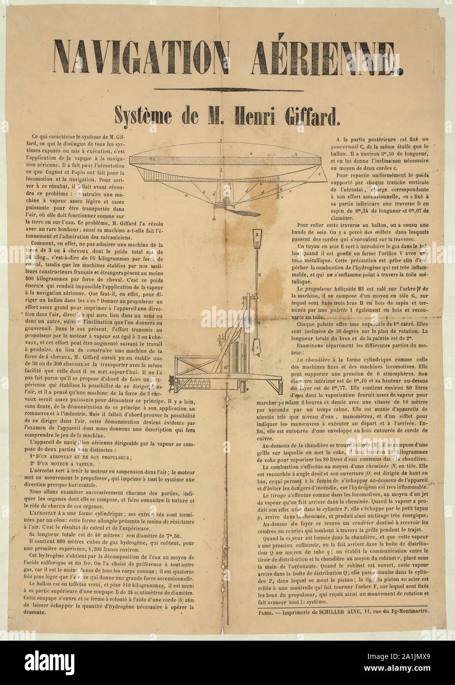 Navigation aérienne, système de M. Henri Giffard; Broadside announcing ...
