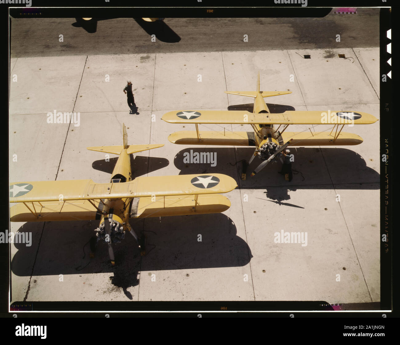 Navy N2S primary land planes at the Naval Air Base in Corpus Christi ...