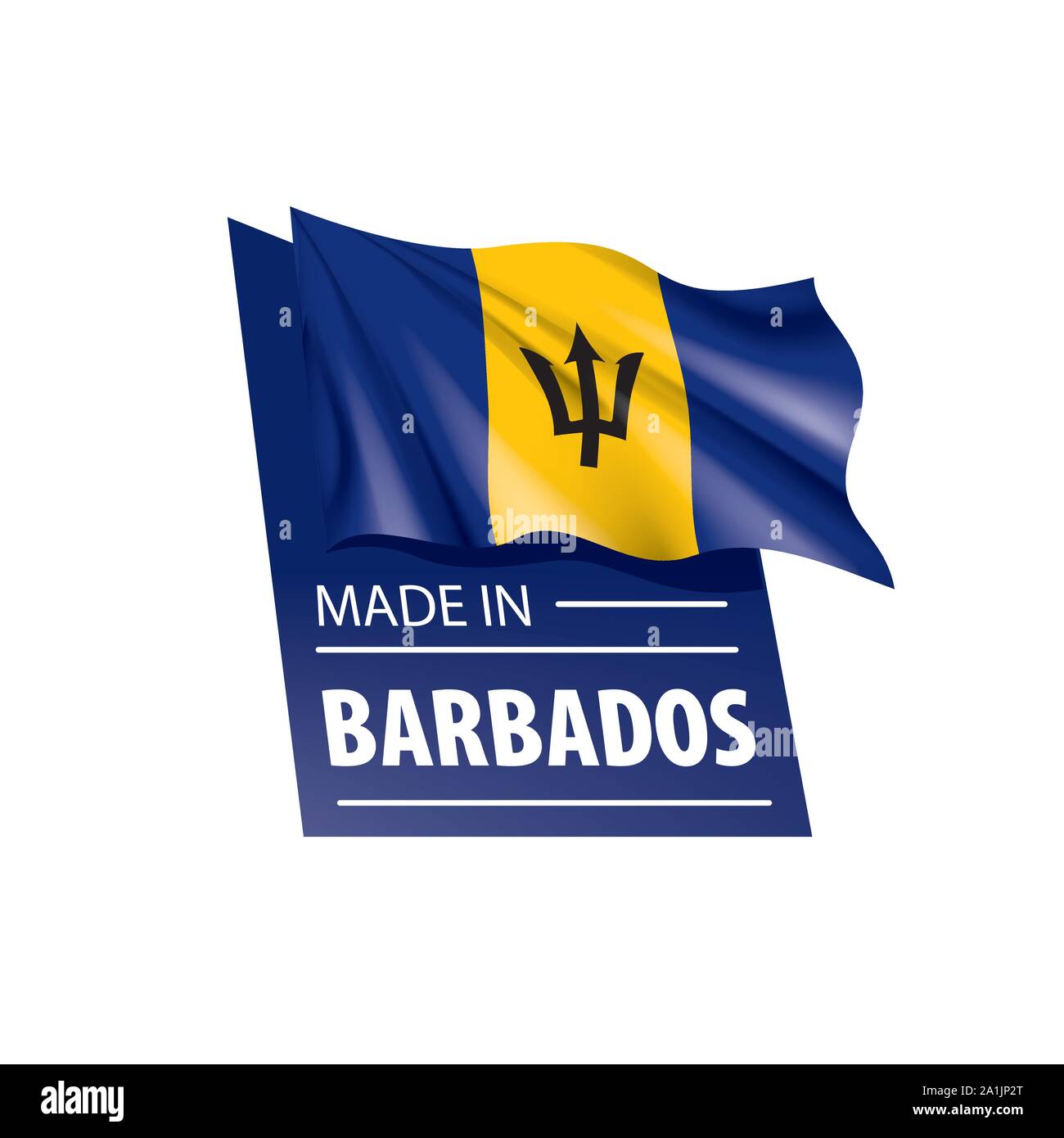 Barbados flag, vector illustration on a white background Stock Vector ...