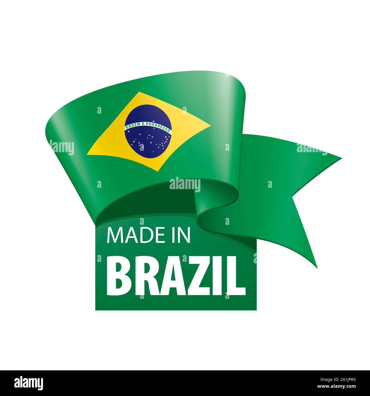 Brazil flag, vector illustration on a white background Stock Vector ...