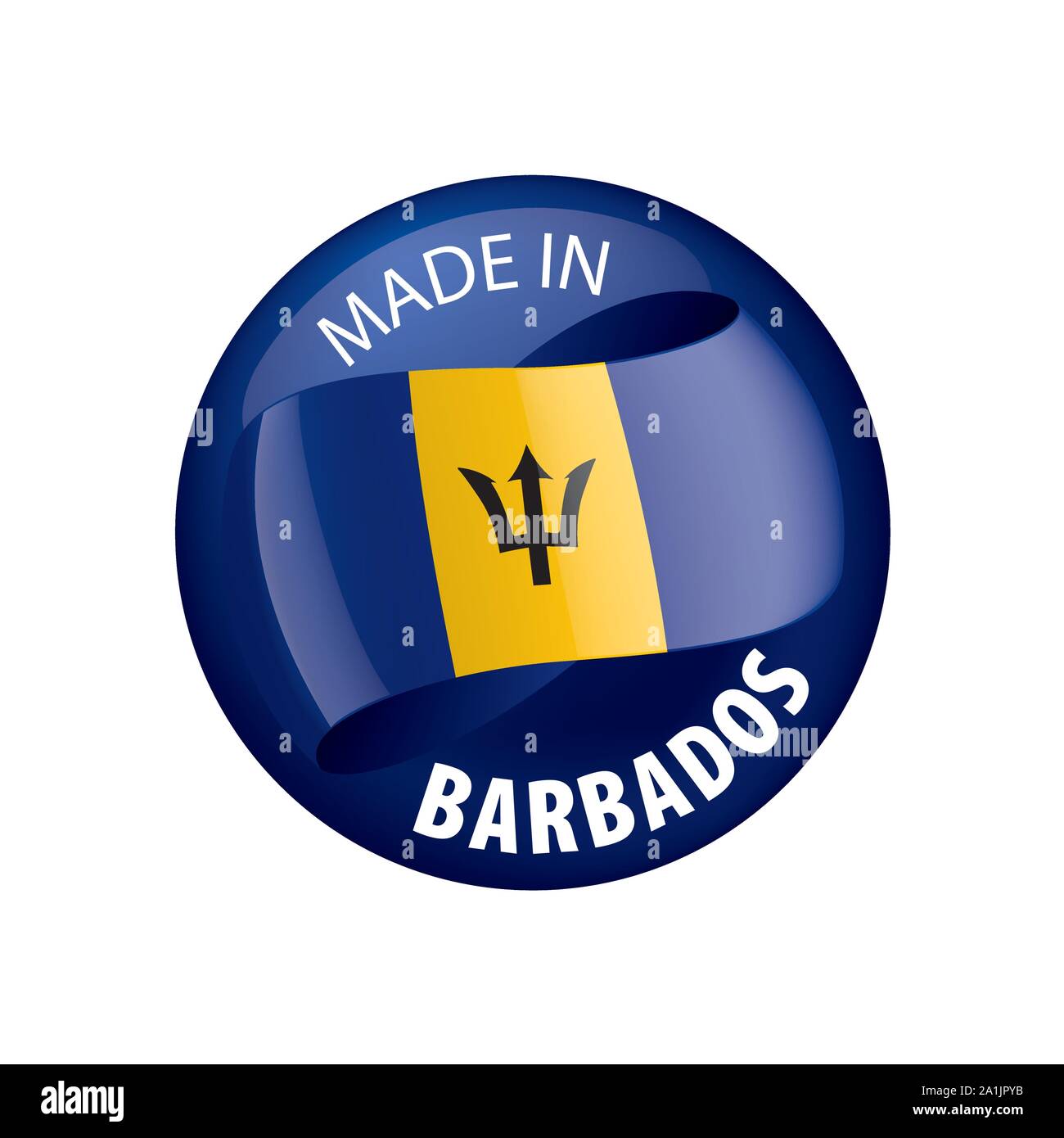 Barbados flag, vector illustration on a white background Stock Vector ...