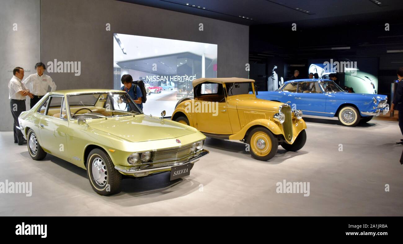 Classic cars of Nissan Motor Co., including the Datsun 14 Roadster (C ...