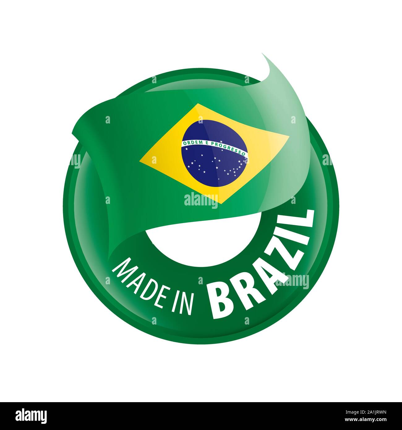 Brazil flag, vector illustration on a white background Stock Vector ...