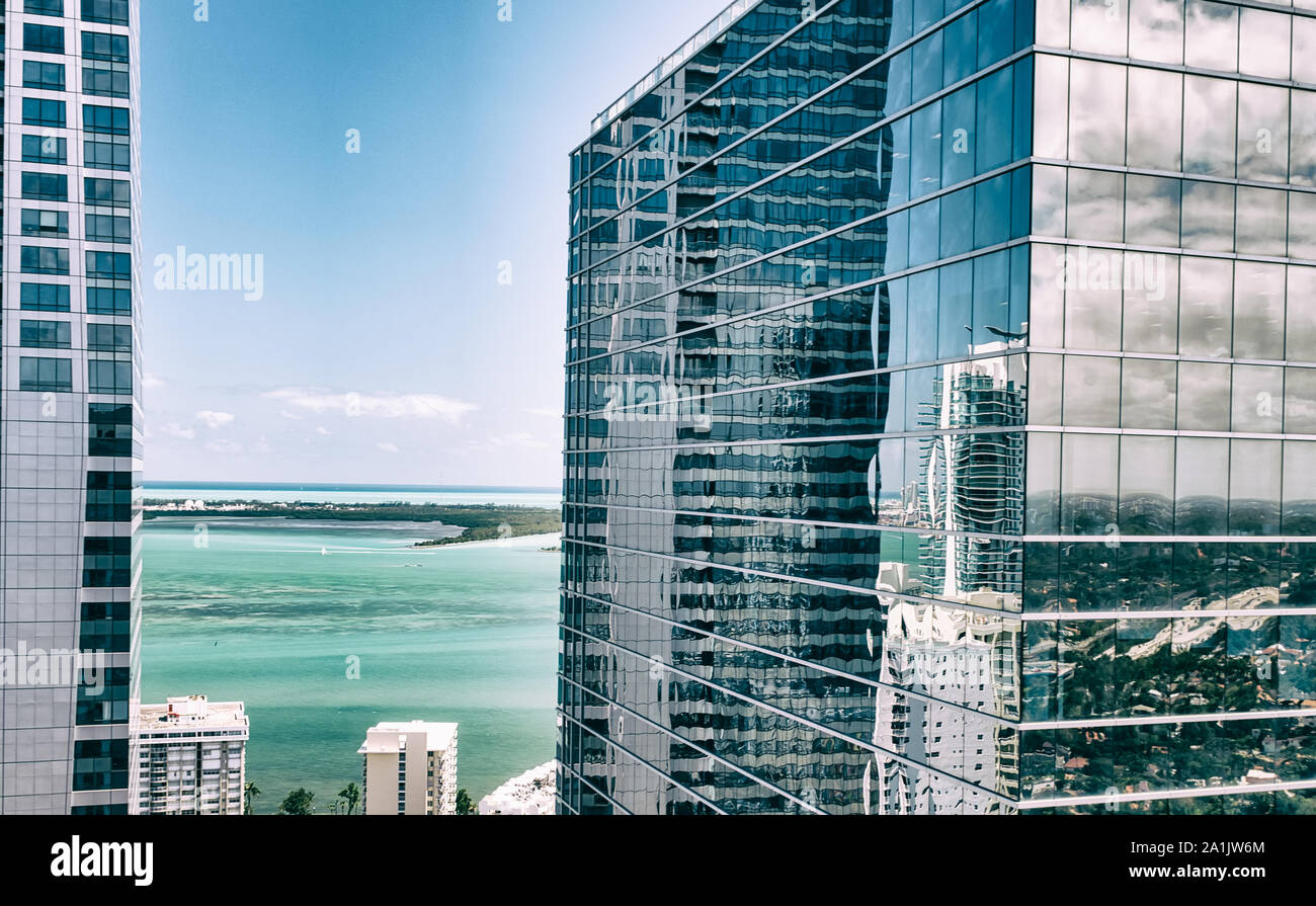 Modern buildings of Downtown Miami with beautiful sky Stock Photo - Alamy