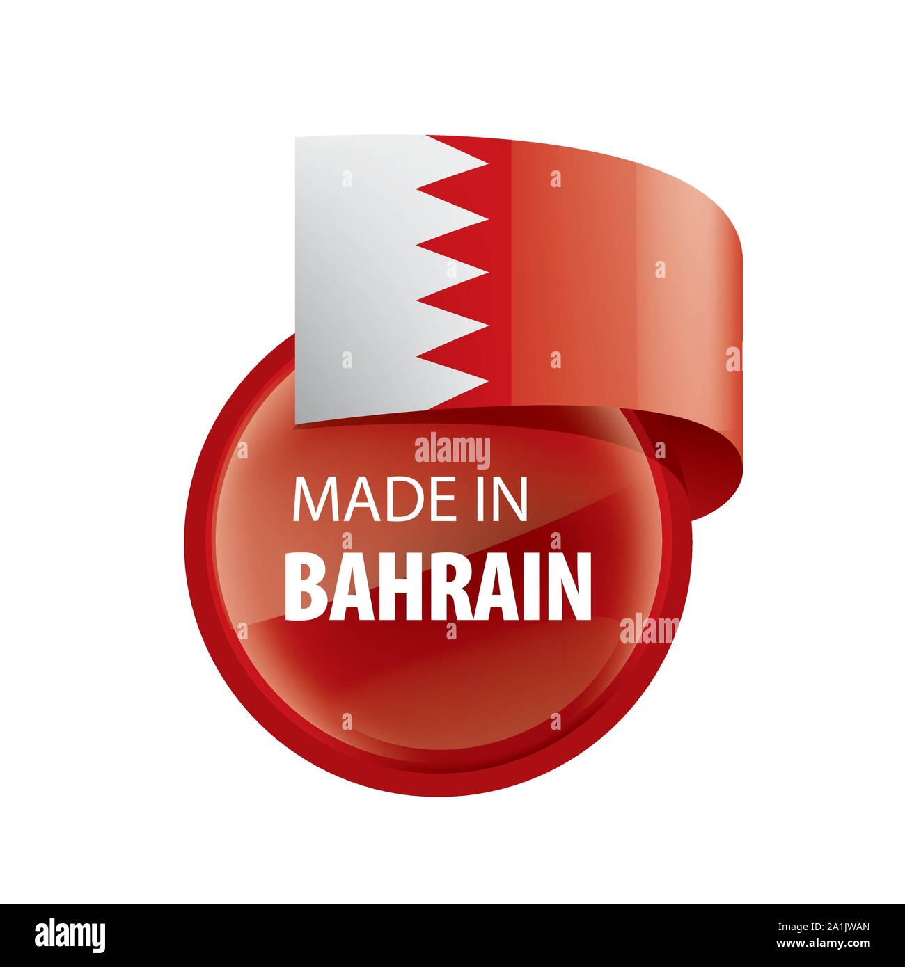 Bahrain flag, vector illustration on a white background Stock Vector ...