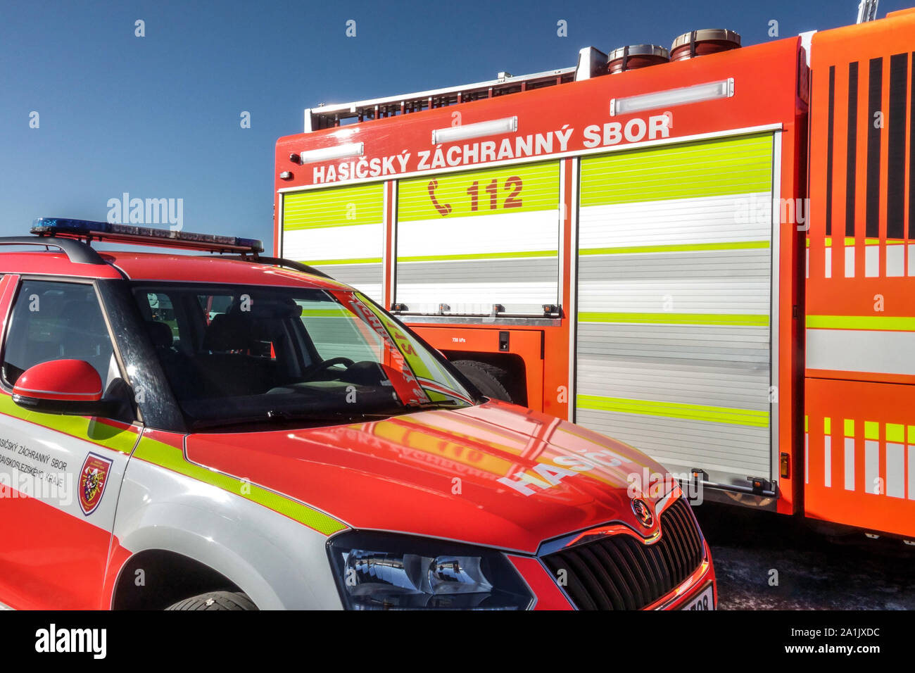 Czech fire brigade cars, Hasici Czech Republic Stock Photo - Alamy