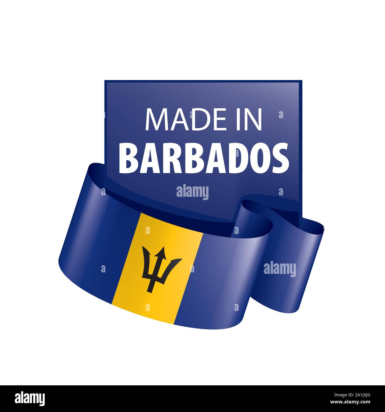 Barbados flag, vector illustration on a white background Stock Vector ...