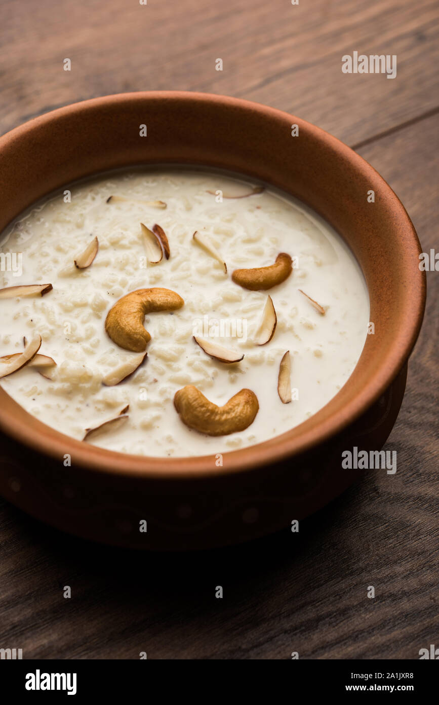 Rice Kheer or Firni or Chawal ki Khir is a pudding from Indian ...