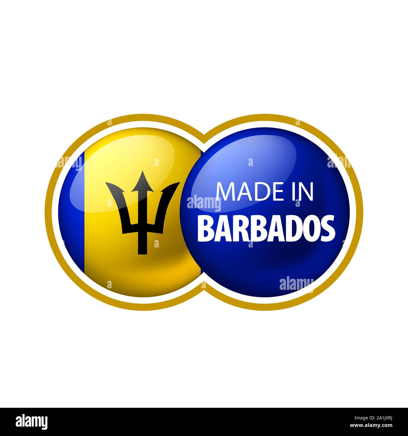 Barbados flag, vector illustration on a white background Stock Vector ...