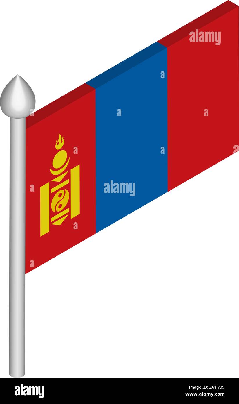 Isometric Illustration of Flagpole with Mongolia Flag Stock Vector Image & Art - Alamy