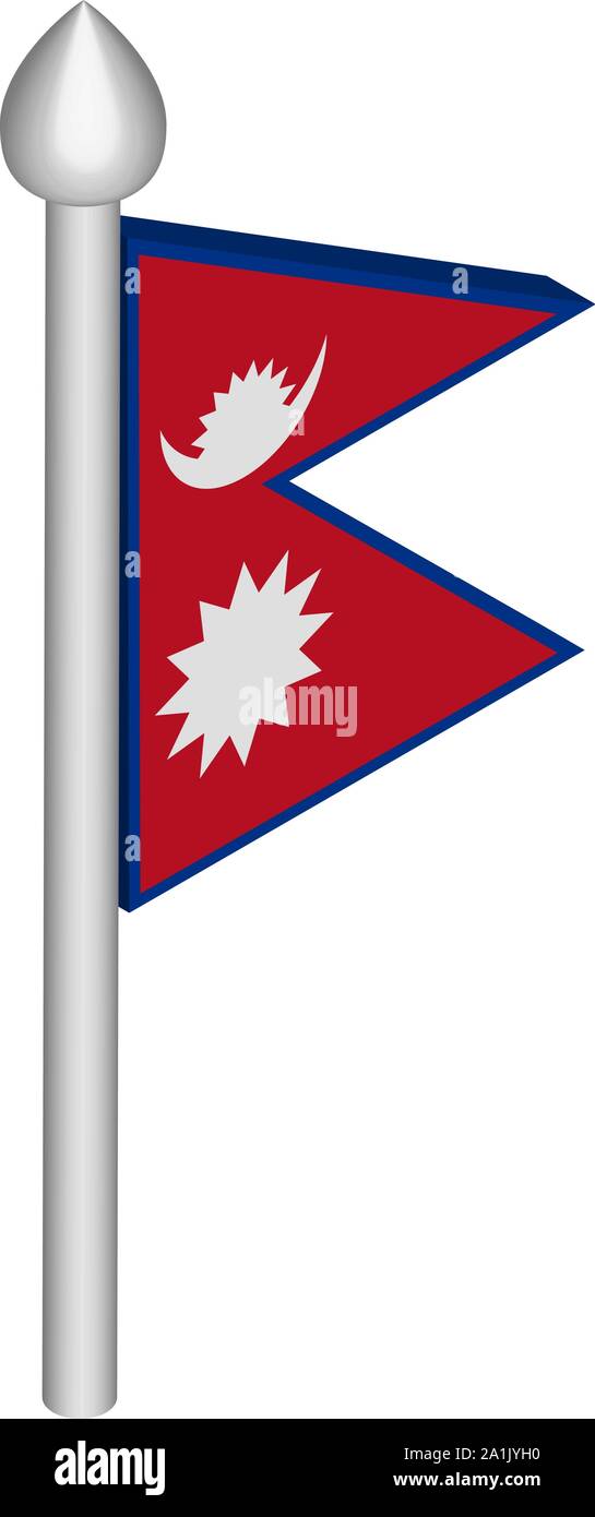 Isometric Illustration of Flagpole with Nepal Flag Stock Vector Image ...