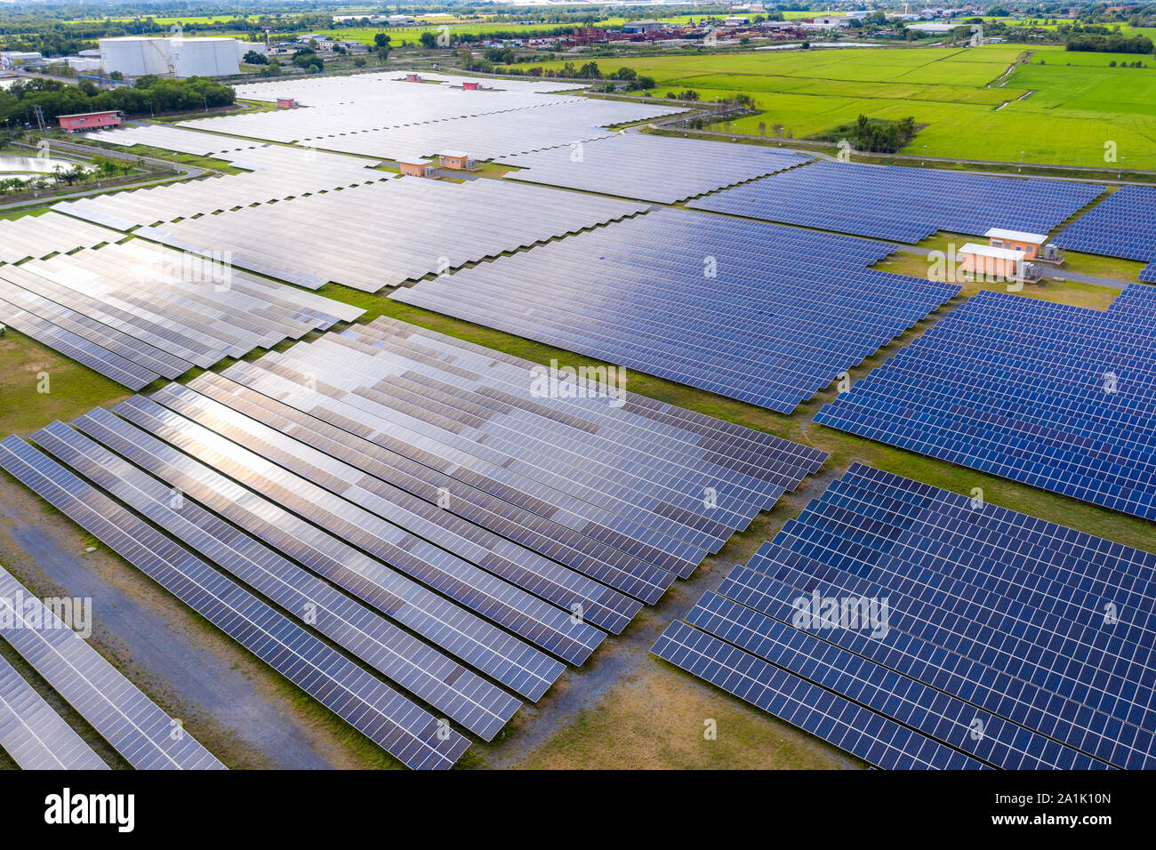 Solar energy farm producing clean renewable energy from the sun ...