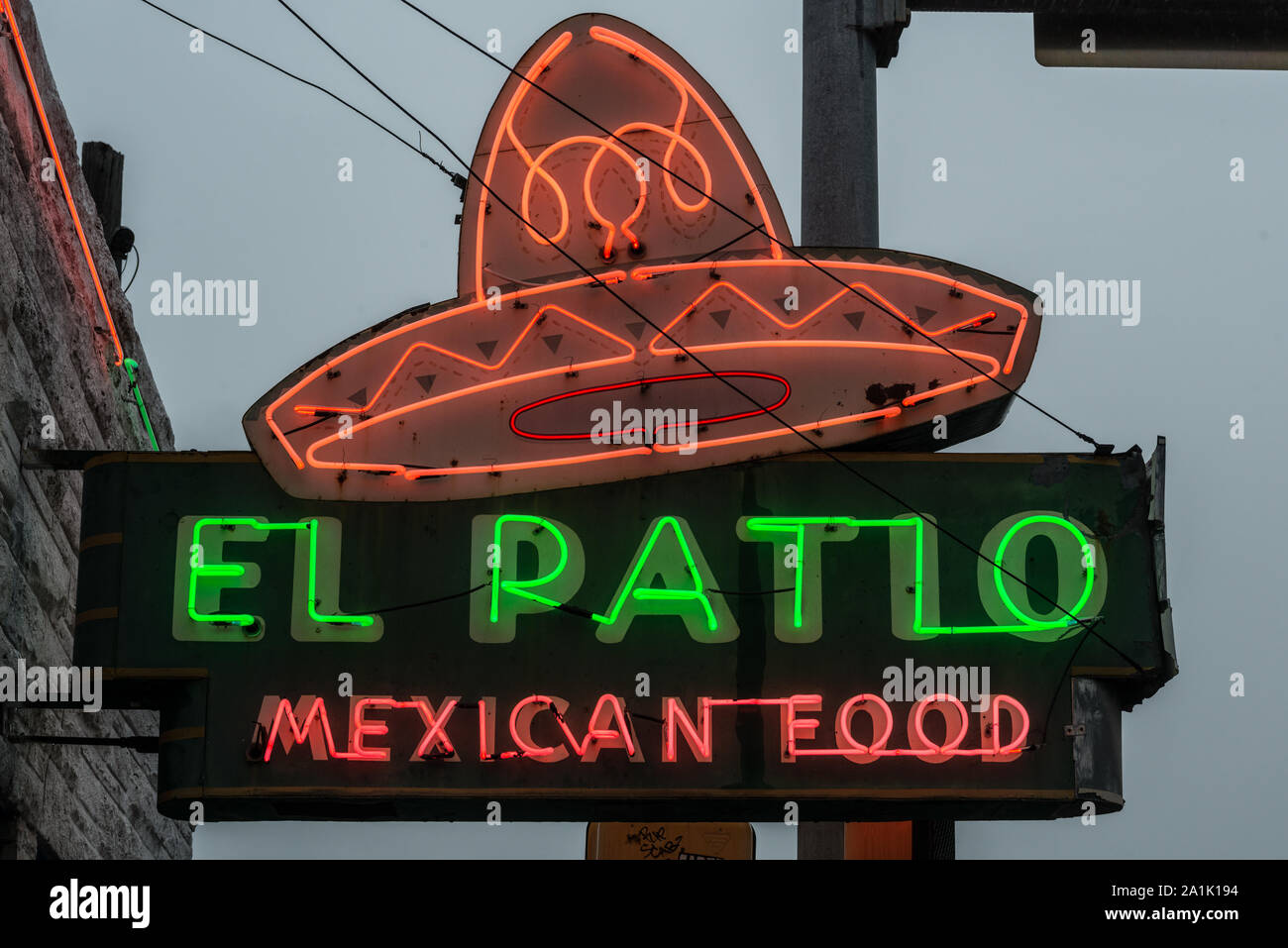 Neon sign for an Austin, Texas, Mexican restaurant Stock Photo - Alamy