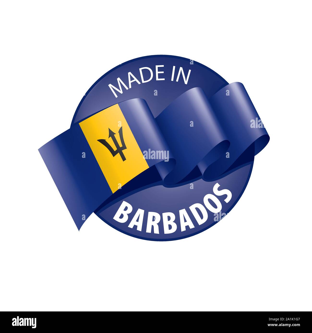 Barbados flag, vector illustration on a white background Stock Vector ...