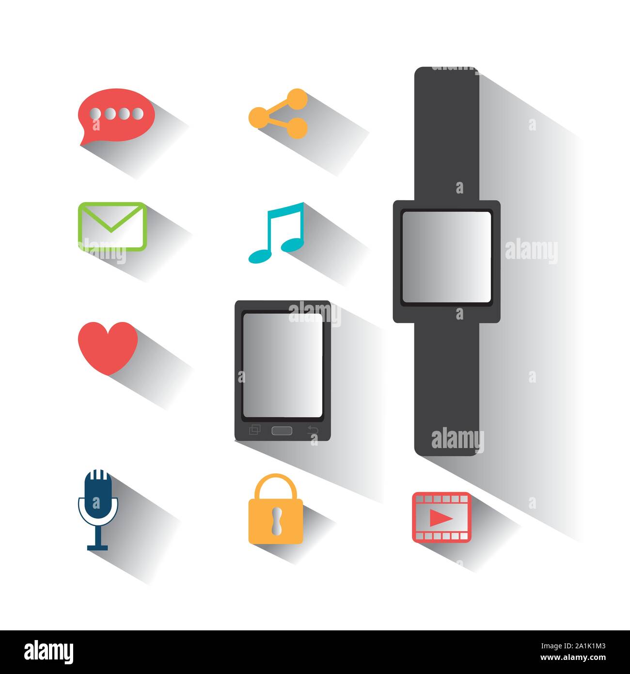 bundle of smartwatch and set icons Stock Vector Image & Art - Alamy