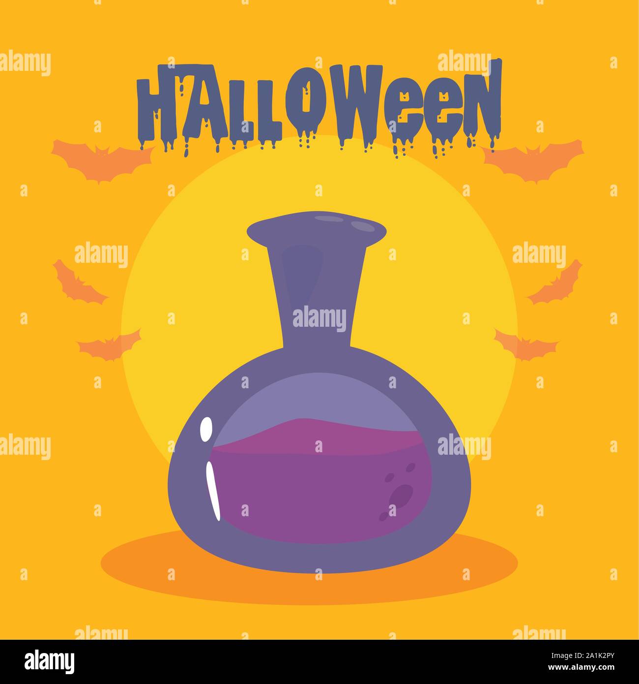 laboratory instrument with bubbles and label of halloween vector ...