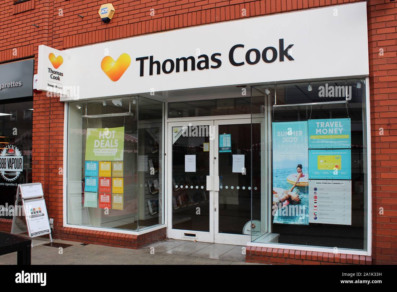 The Thomas Cook store on the High Street, Hucknall, stands empty with ...